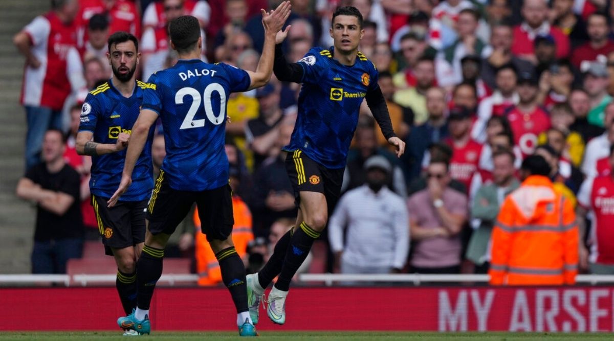 Cristiano Ronaldo scores his 100th Premier League goal in match against ...