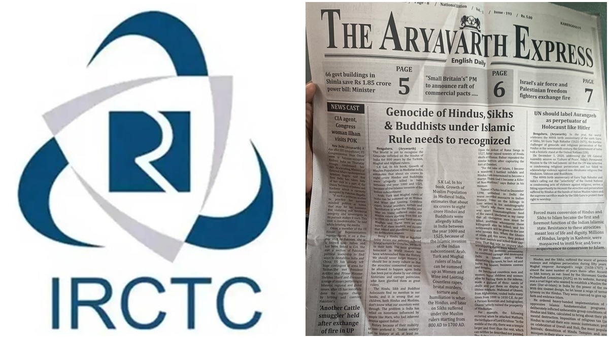Controversial ‘newspaper’ distributed on train, IRCTC warns licensee ...