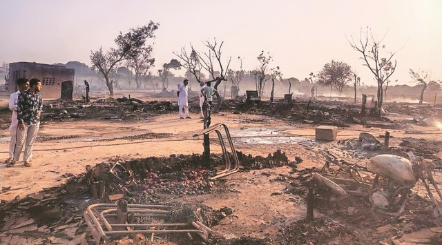 Caused by stubble burning: Fire engulfs 45 huts in Dera Bassi, kills ...