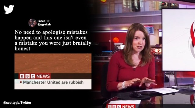 BBC News apologises after ‘Manchester United are rubbish’ appears on ...