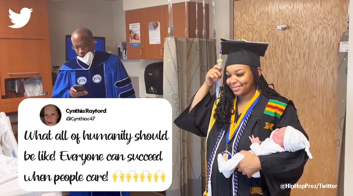 This student went into labour ahead of graduation day. Her college rose ...