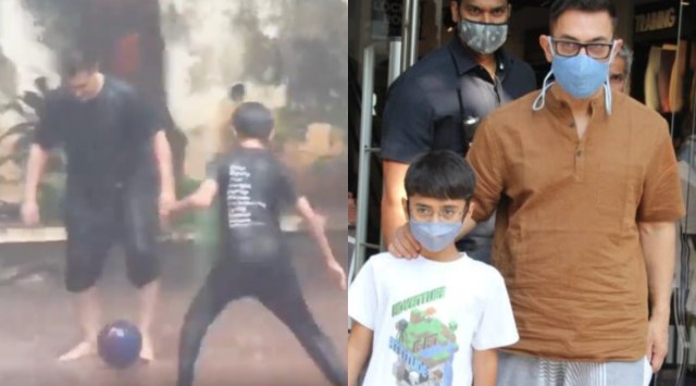 Aamir Khan plays football with son Azad Rao in rain, fans call him ...