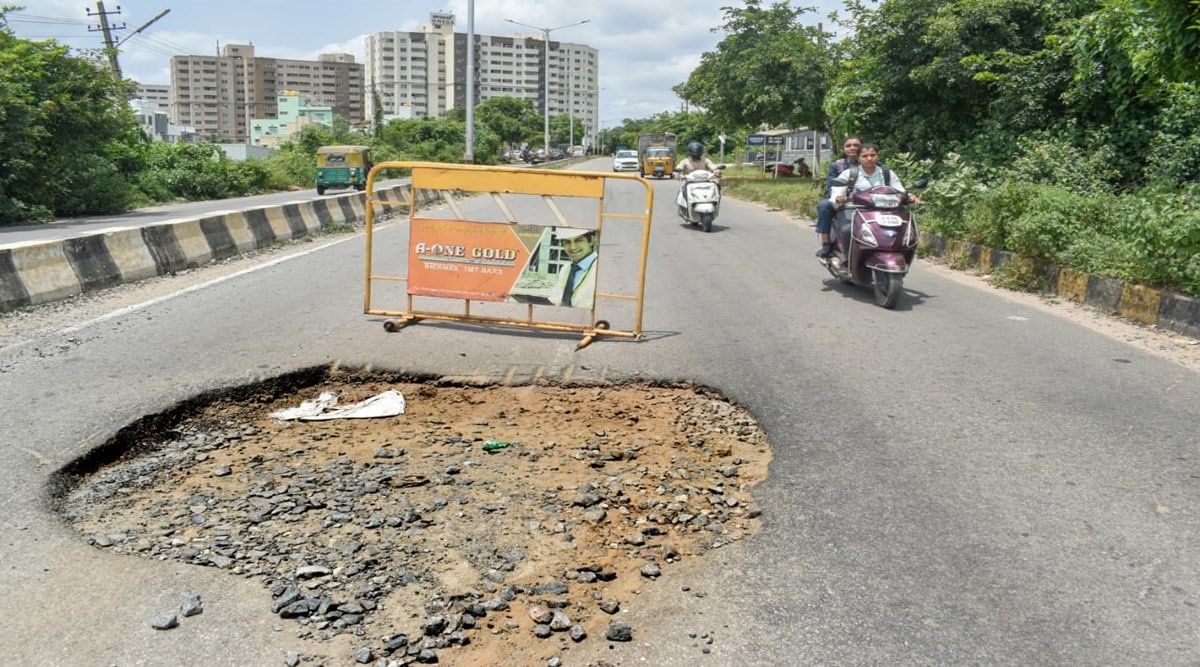 In photos: Bengaluru’s pothole ridden roads remain a hazard | India ...
