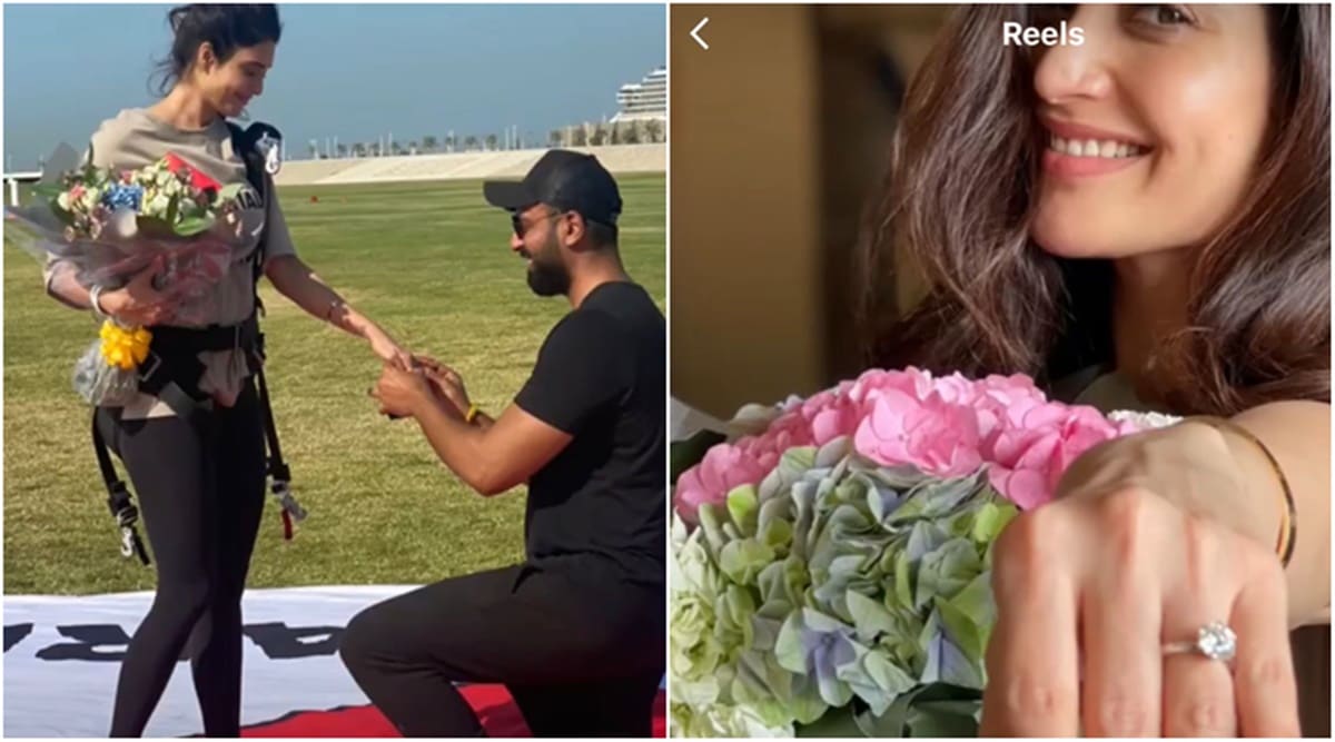 Karishma Tanna celebrates 4 months of marriage with proposal video ...