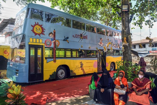 Double-decker bus turned into classroom in Kerala govt school ...