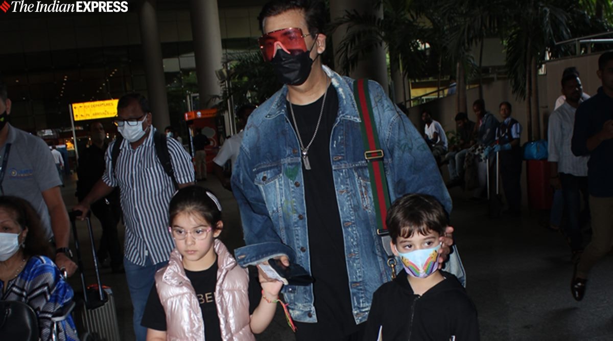 Karan Johar, kids Yash and Roohi spotted at Mumbai airport as they ...