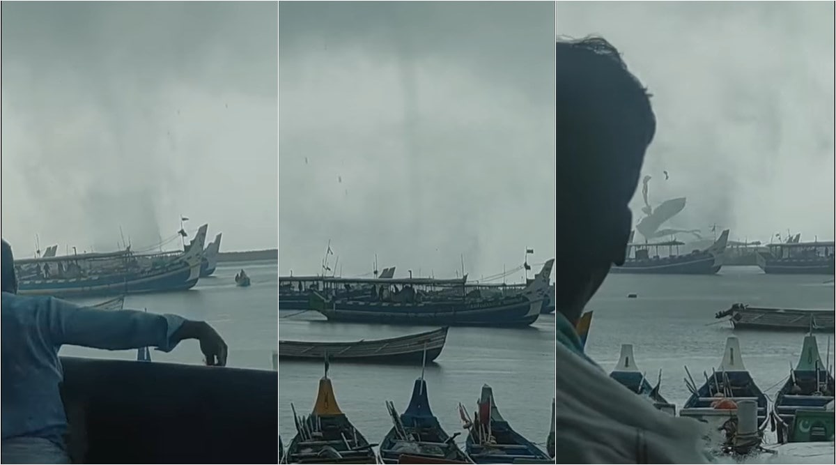 Watch: Kerala harbour witnesses unusual waterspout as brief cyclone ...