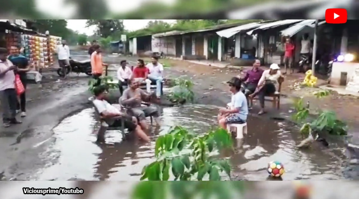 Watch: Tired of pothole problems, MP residents party on the road in a ...