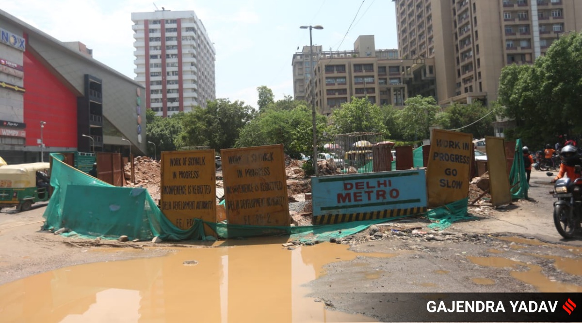 Potholes, waterlogging: Rain takes Delhi’s Nehru Place from bad to ...