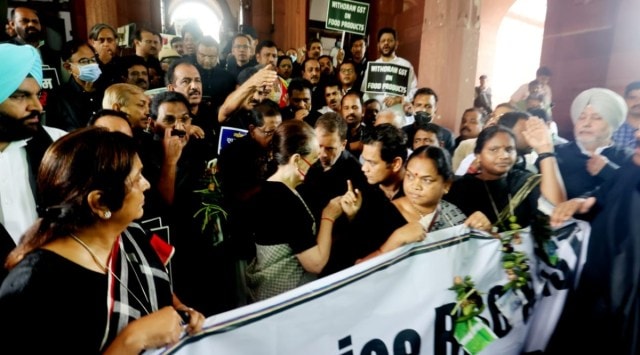 Lok Sabha takes up business as Congress stages protest, DMK walks out ...