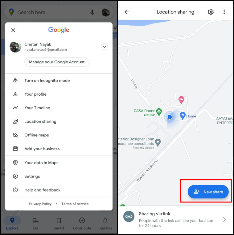 ExpressBasics: How to share your Live Location with Google Maps ...