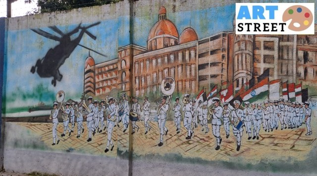 Mumbai Art Street: Navy-themed wall paintings transform this Colaba street