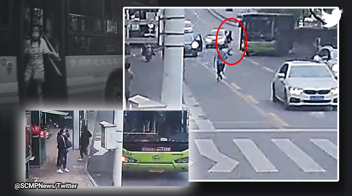 Watch: Cop leaps into bus rolling down busy road in China, averts ...