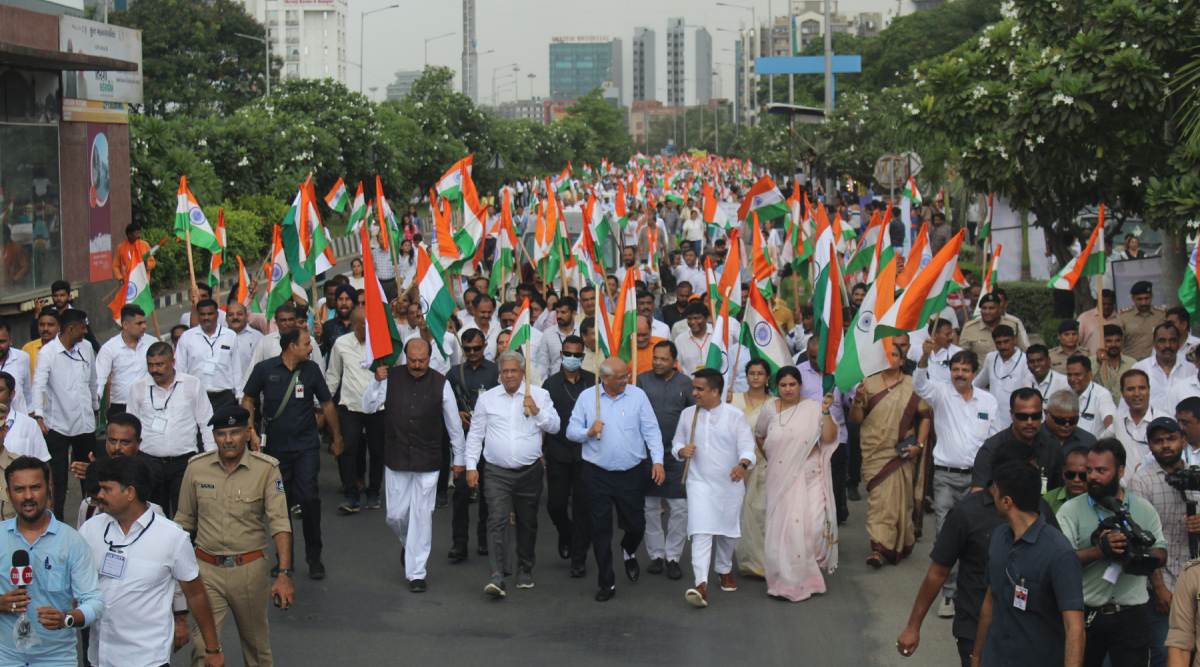 Gujarat Cm Bhupendra Patel Launches Har Ghar Tiranga Yatra In Surat