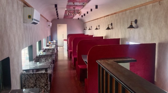 Train coach transformed into restaurant at Barmer railway station ...