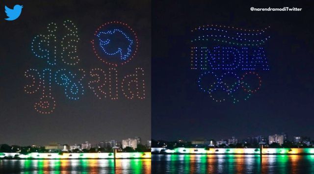 Stunning drone show lights up Ahmedabad sky, PM Modi shares pictures ...