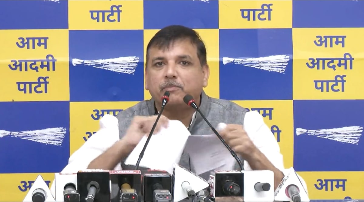 Watch | AAP’s Sanjay Singh tears Delhi L-G’s defamation notice: ‘Have ...