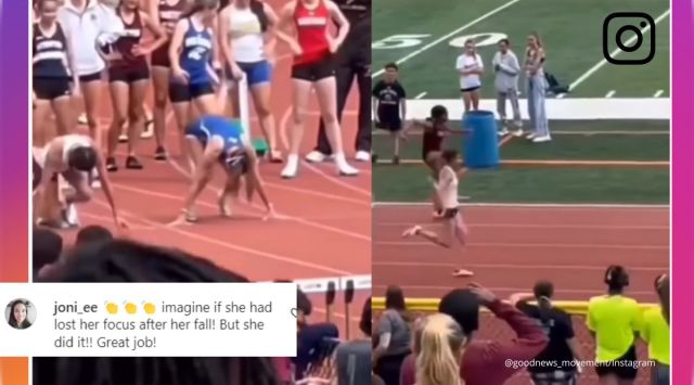 ‘That is incredible’: Teen girl wins race despite falling in the ...