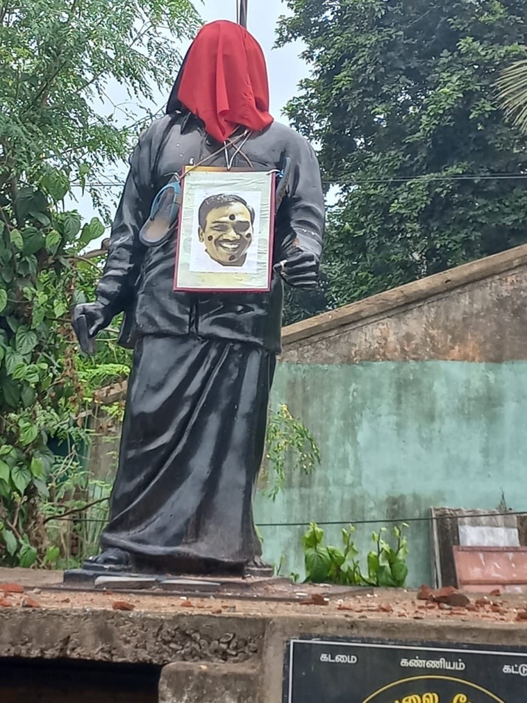 Former CM and DMK founder Arignar Anna’s statue desecrated in ...