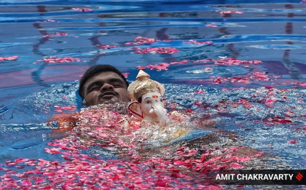 Goodbye, Bappa! Devotees bid adieu to the lord as immersion ceremonies ...