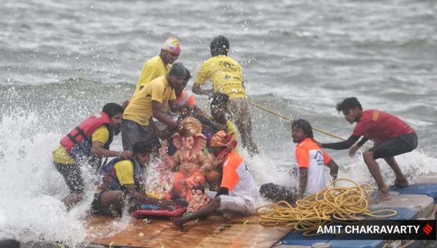 Goodbye, Bappa! Devotees bid adieu to the lord as immersion ceremonies mark the end of Ganesh ...