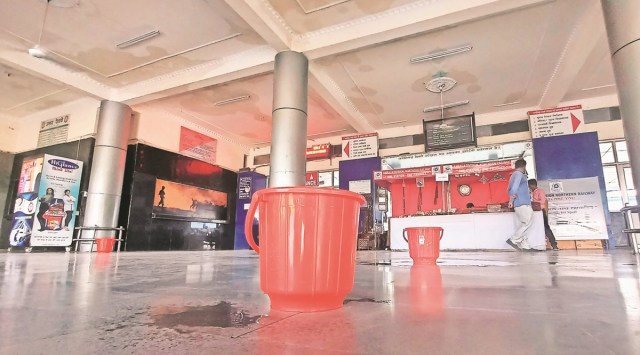 Water drips at Chandigarh railway station, buckets come to rescue ...