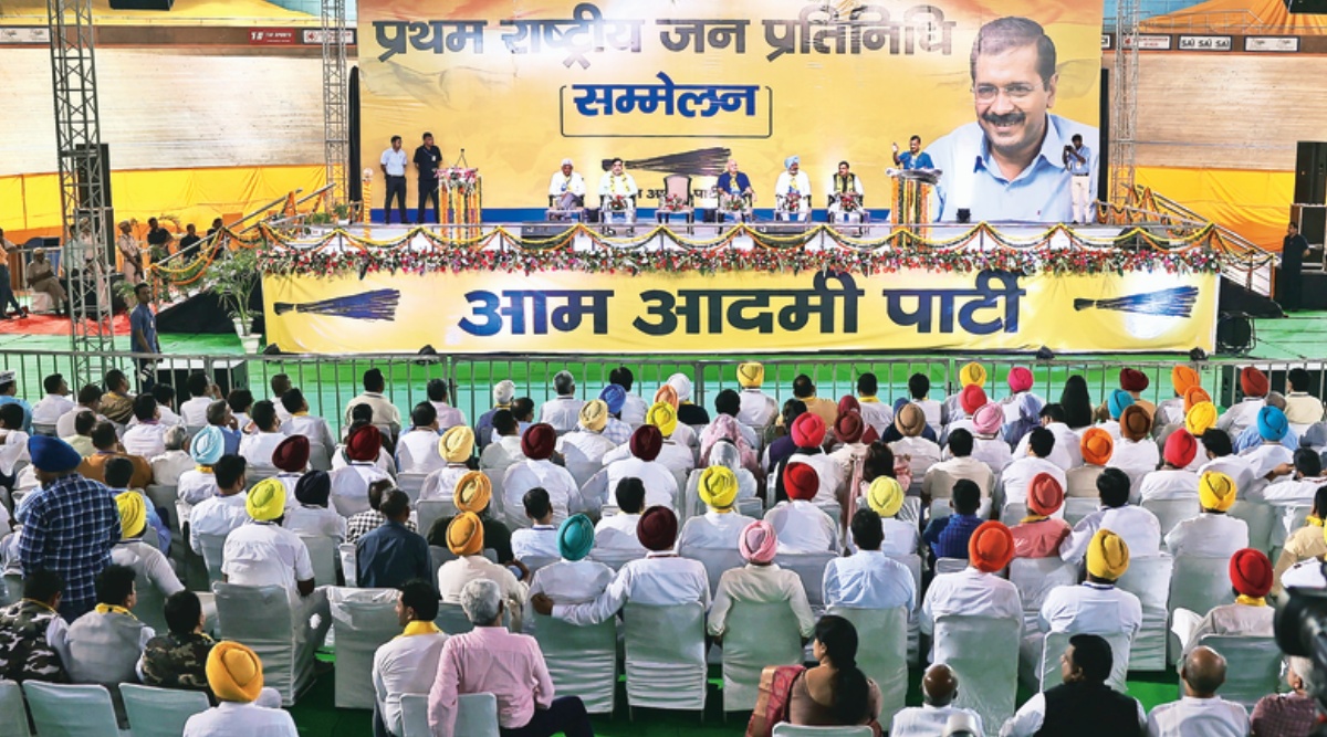 From stage, AAP leaders slam ‘BJP’s Operation Lotus’ | Delhi News - The ...