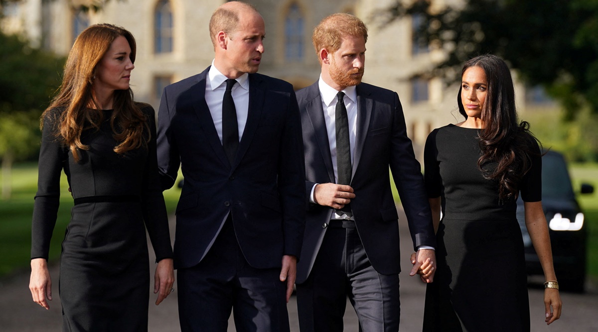 Royal reunion: William, Kate, Harry and Megan reunite to mourn the ...