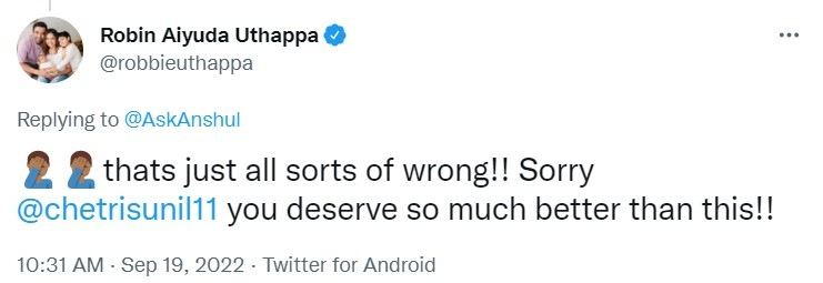 ‘Sorry….you deserve so much better than this’: Robin Uthappa on Sunil ...