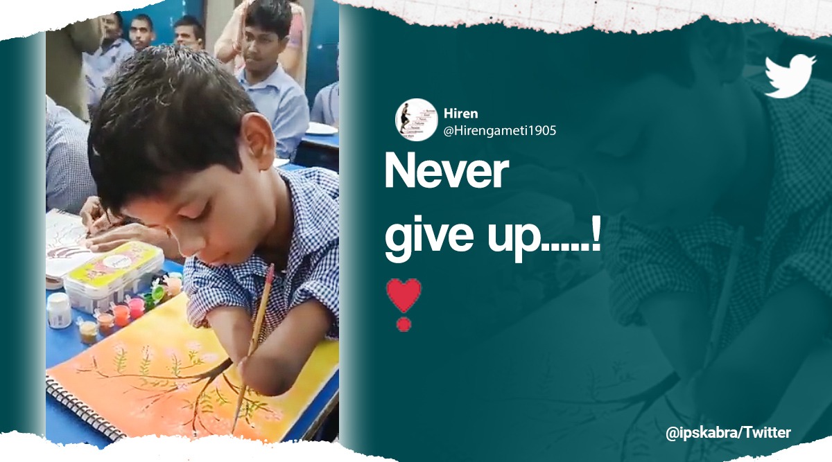 Watch inspiring video of specially abled boy painting with amputated ...