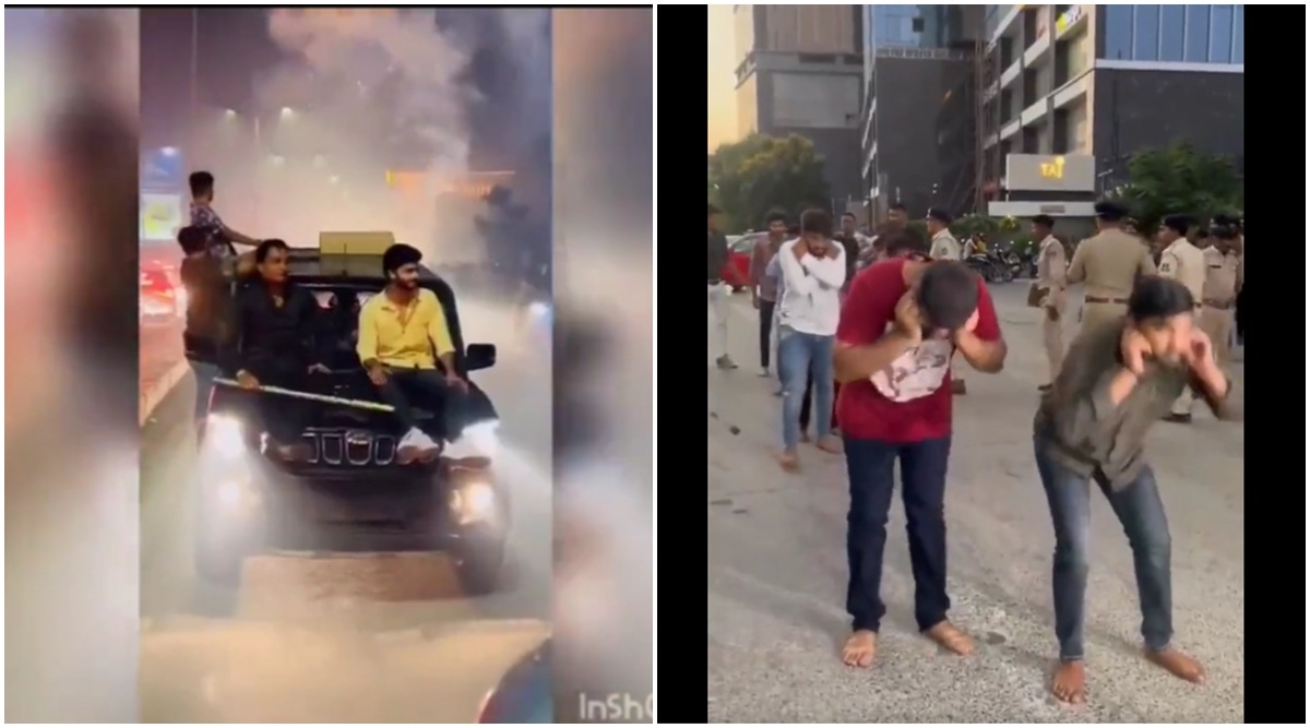 Ahmedabad: 9 held for bursting crackers atop running SUV | Ahmedabad ...