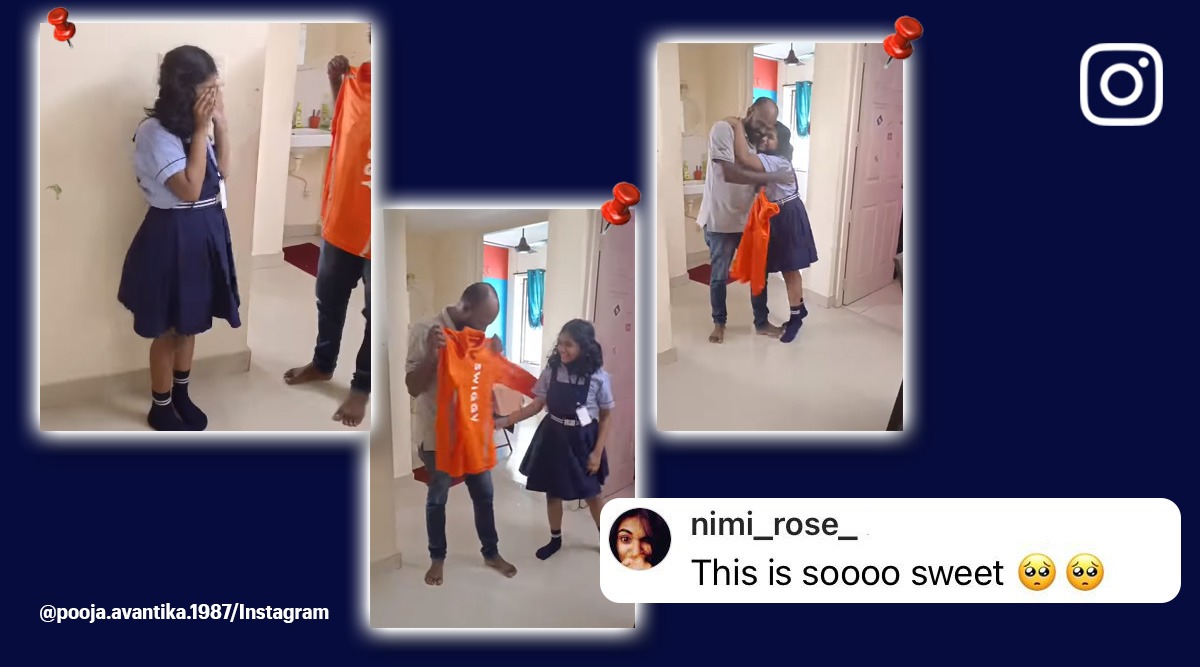 Girl’s reaction after seeing her father get a new job melts hearts ...