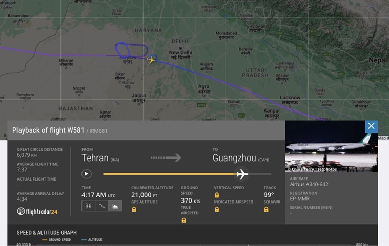 Bomb threat on Iran-China flight while in Indian airspace, IAF jets ...