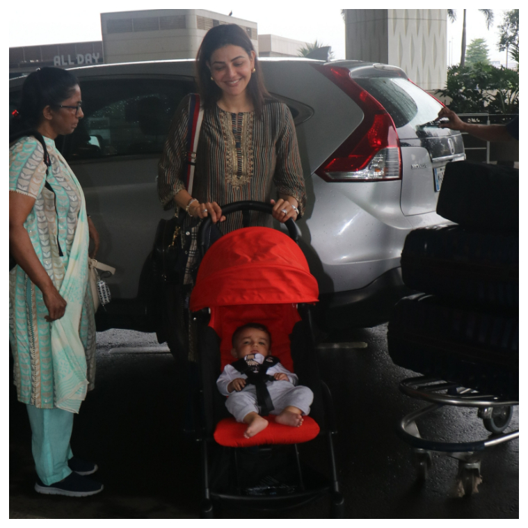 Kajal Aggarwal, husband Gautam Kitchlu reveals son Neil’s face for the ...
