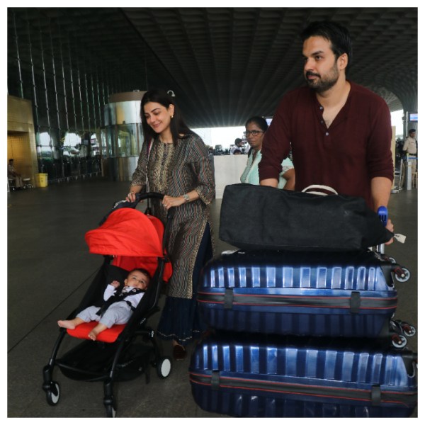 Kajal Aggarwal, husband Gautam Kitchlu reveals son Neil’s face for the ...