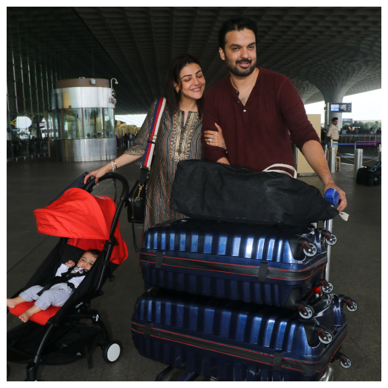 Kajal Aggarwal, husband Gautam Kitchlu reveals son Neil’s face for the ...
