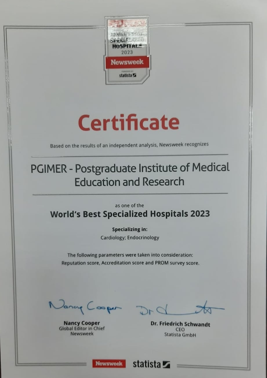 PGIMER recognised as one of world’s best specialised hospitals in ...