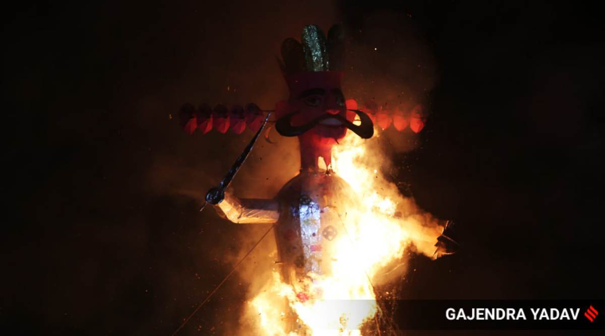 Dussehra: Ravana effigies consigned to flames to mark triumph of good ...