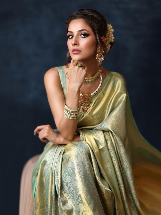 Dressed in a saree, Shehnaaz Gill wins hearts | The Indian Express