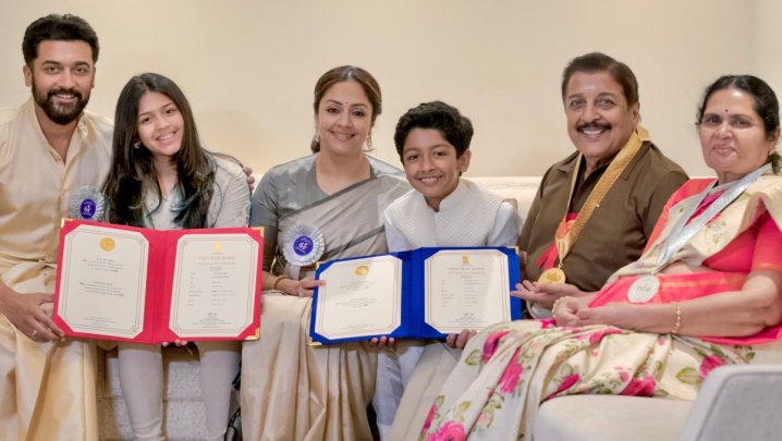 Suriya dedicates National Award to ‘Anabana fans’ and father Sivakumar ...