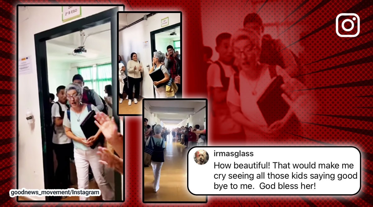 Teacher given an emotional send-off as she retires after more than 30 ...