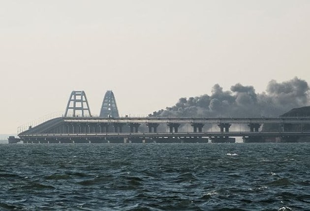 Blow to Putin as Crimea bridge blast damages key Russian supply route ...
