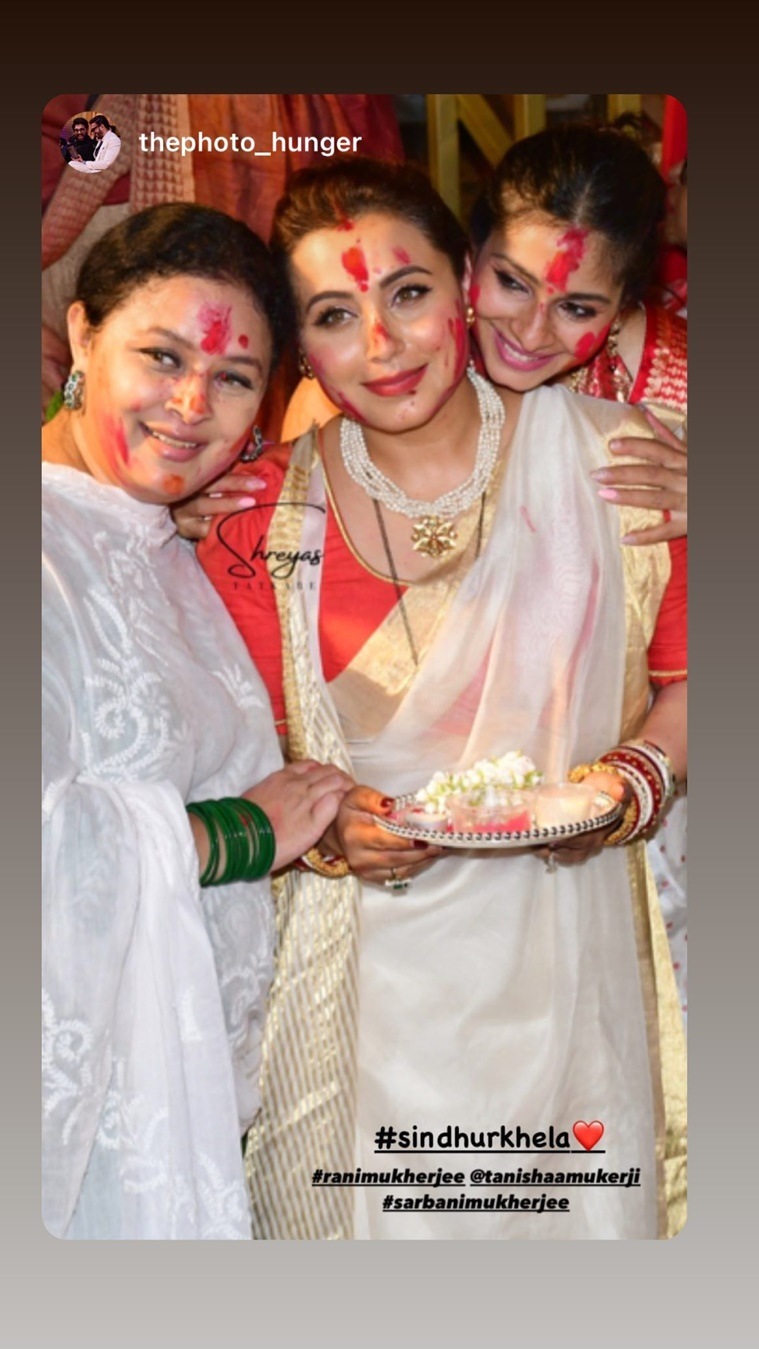 Inside Rani Mukerji, Kajol’s sindoor khela festivities. Watch video ...