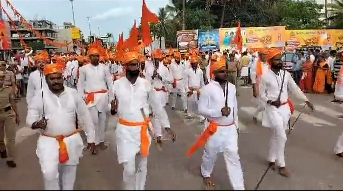 Karnataka: Members of pro-Hindu outfit wield swords on Gandhi Jayanthi ...