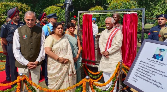 Haryana Governor Bandaru Dattatreya unveils memorial to Major Anuj Rajput | Chandigarh News ...