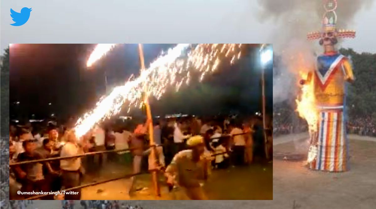 ‘Raavan’s revenge’: Effigy shoots back at crowd after they set it on ...