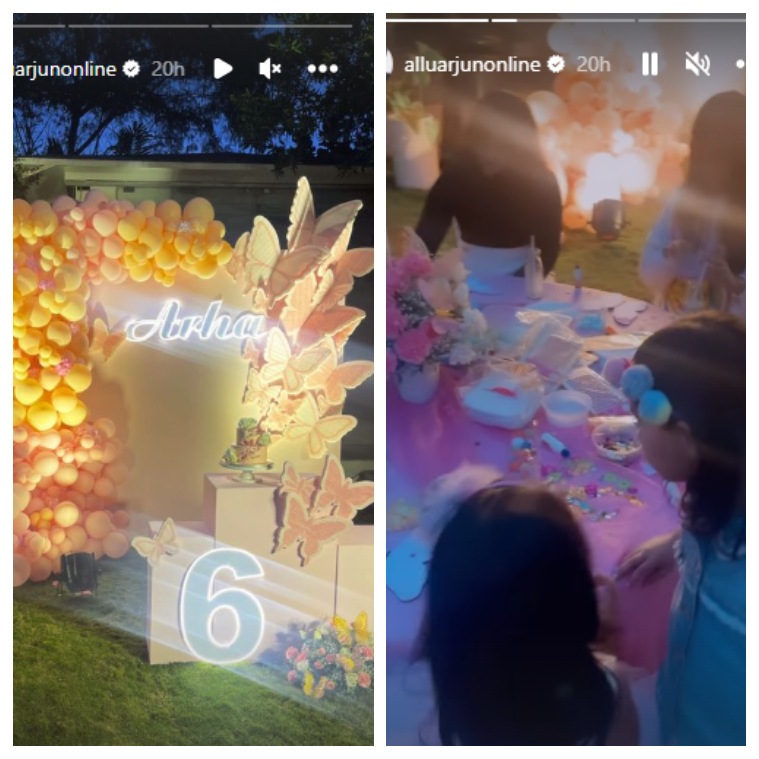 Allu Arjun, wife Sneha give a glimpse of daughter Arha’s birthday party ...