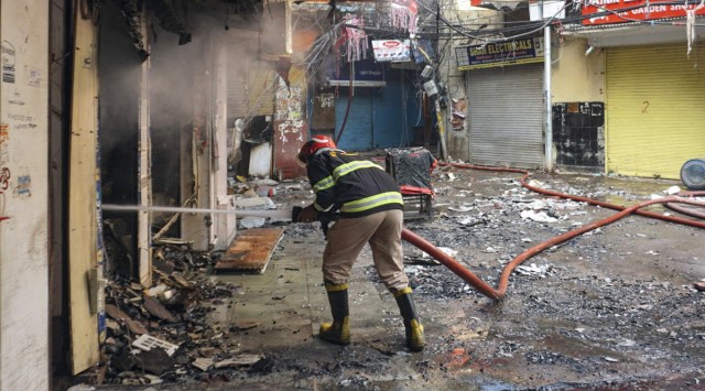Over 24 hours gone, firefighting ops at market in Delhi’s Chandni Chowk ...
