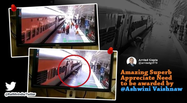 Railway staffer’s alertness saves a life; rescue moments caught on ...