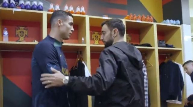 Bruno Fernandes and Cristiano Ronaldo’s awkward handshake was just a ...